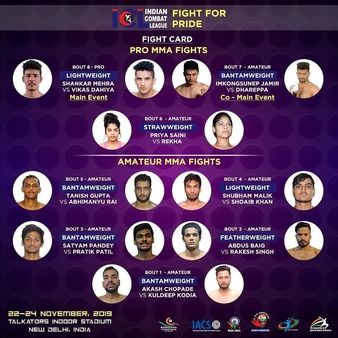 India Combat League: Fight For Pride | Event | Tapology