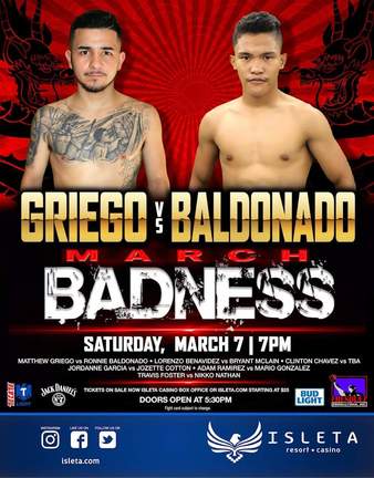 Matthew Griego vs. Ronnie Baldonado, Griego vs. Baldonado | Boxing Bout ...