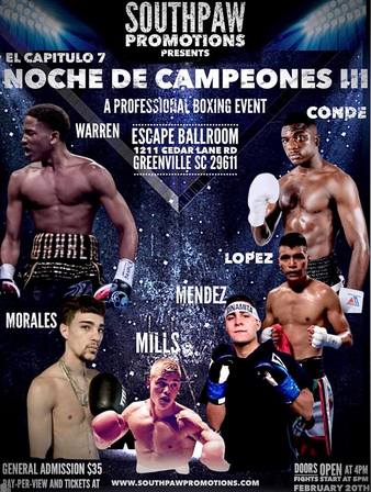 Bryce Mills vs. Xavier Martinez, Noches de Campeones 3 | Boxing Bout ...