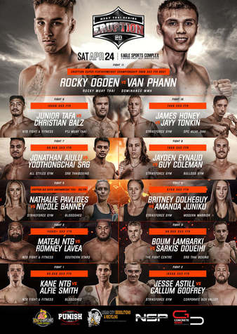 Jayden Eynaud vs. Guy Coleman, Eruption 20 | Muay Thai Bout | Tapology