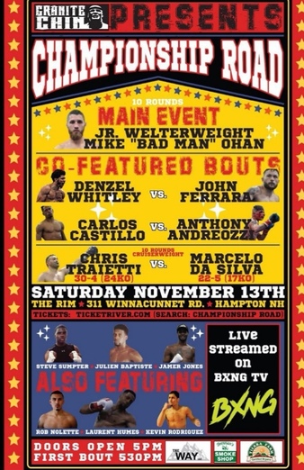 Mike Ohan Jr. vs. Israel Rojas, Championship Road | Boxing Bout | Tapology