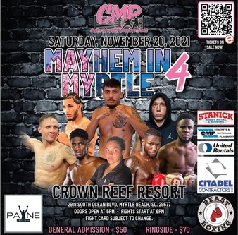 DeMichael Harris vs. Julio Gomez, Mayhem in Myrtle Beach 4 | Boxing ...
