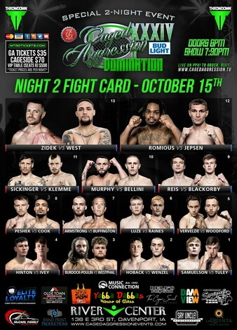 Caged Aggression 34: Domination Night 2 | MMA Event | Tapology