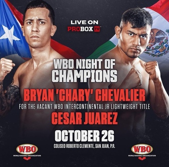 Bryan Chevalier vs. Cesar Juarez, WBO Night of Champions | Boxing Bout ...