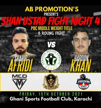 Shan Ustad Fight Night 4: Afridi vs Khan | Boxing Event | Tapology