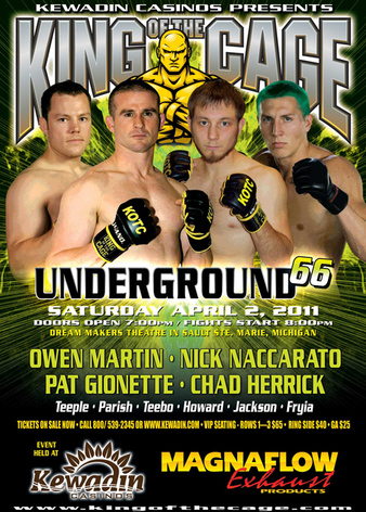 Eric Sandy vs. James Lyons, KOTC Underground 66 | MMA Bout | Tapology