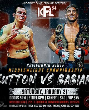 Jake Babian vs. Jeffery Sutton, Knockout MMA | MMA Bout | Tapology