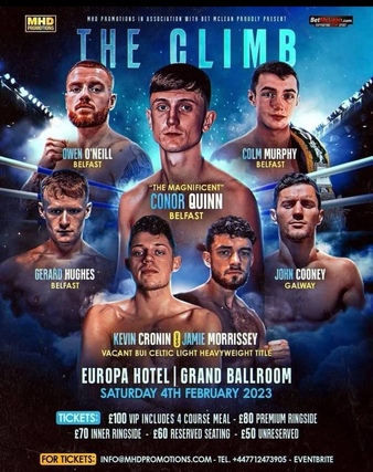 Conor Quinn vs. Steven Maguire, The Climb | Boxing Bout | Tapology