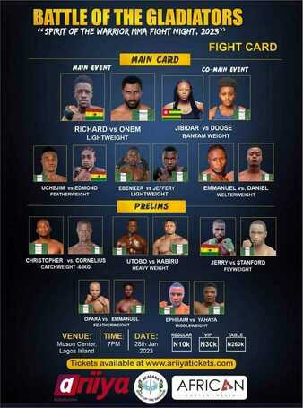 Spirit of the Warrior: Battle of the Gladiators | MMA Event | Tapology