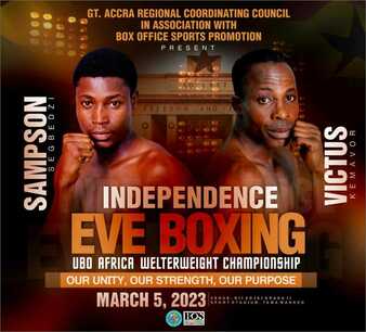 Sampson Segbedzi vs. Victus Kemavor, Independence Eve Boxing | Boxing ...