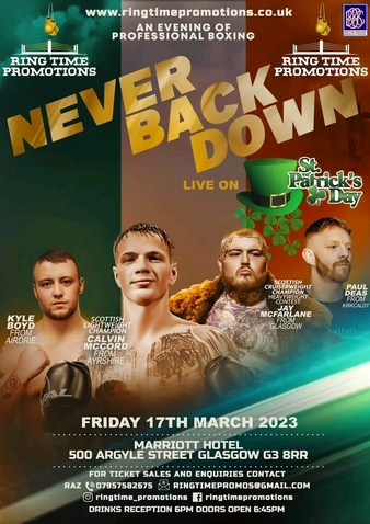 Never Back Down | Boxing Event | Tapology